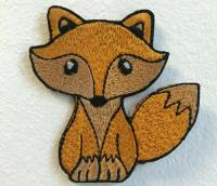 China Custom Embroidered Fox Patch Iron On Merrow Border 150mm Width Twill Badge for sale