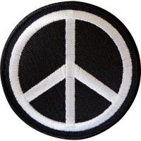 China Custom Embroidered Peace Sign Patch Rainbow Iron On Sew On Badge 150mm for sale