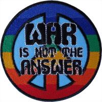 China Custom Embroidered Peace Sign Patch Rainbow Iron On Sew On Badge 150mm for sale