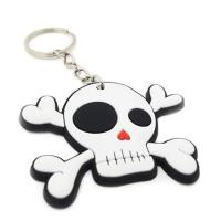 China Custom Soft PVC Rubber Keyring Skull Silicone Keychain 2D 3D Logo for sale