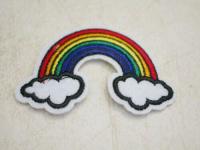 China Twill Fabric Rainbow Iron On Patch Sew On Rainbow Embroidered Patch for sale