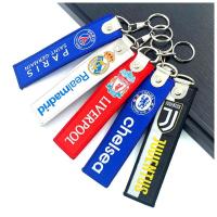 China Custom Polyester Fabric Woven Flight Tag Keychain 130x30mm Heat Sublimation Jet Tag for sale