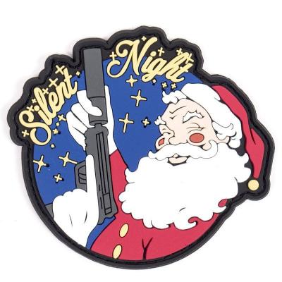 China Custom PVC Morale Patch Armband Tactical Military Emblem Badge Christmas Silent Night 50pcs MOQ for sale