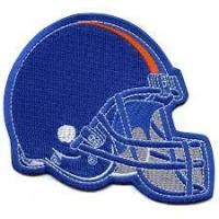 China Custom Embroidered Iron On Sew On Patch 150mm Football Team Helmet Logo for sale