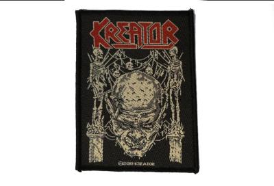 China Custom Sew On Skull Skeletons Woven Patches Badges 100 Pcs Minimum Order for sale