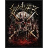 China Custom Woven Patches Overkill Bat Skull Artwork Sew On Label 100 Pcs MOQ Polyester for sale