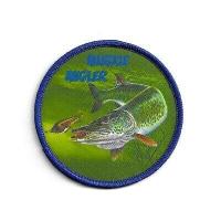 China Custom Dye Sublimation Fishing Patch Iron On Plastic Backing 100pcs MOQ for sale