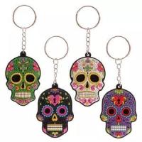 China Skull Custom Logo Keychain Four Link PVC Rubber Keychain Inspired Key for sale