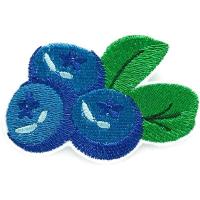 China Custom Embroidered Blueberries Iron On Patches Twill Material PMS Color 9 Colors for sale