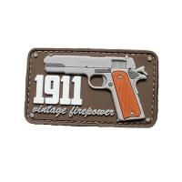 China Custom 3D PVC Colt 1911 Pistol Hook and Loop Patch Tactical Military Badge for sale