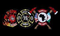 China Custom Fire Department Embroidered Patches Iron On Back 3D 100mm for sale