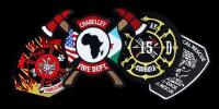 China Custom Fire Department Embroidered Patches Iron On Back 3D 100mm for sale