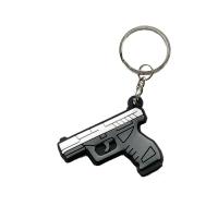 China Custom Logo Mini Key Chains Silicone Toy Gun Soft PVC Keychain for sale
