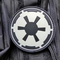 China Custom PVC Rubber Patch with Velcro Backing Star Wars Galactic Empire Symbol Low MOQ 50pcs for sale