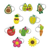 China Custom Soft PVC Keychain 2D 3D Logo Cartoon Fruit Shape Promotional Gift for sale
