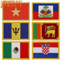 China Sri Lanka Country Flag Patch Embroidered Iron-on Tactile Morale Patch 8x5cm Custom for sale