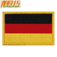 China Germany DE Flag Embroidered Iron-on Patch Military Tactical Morale Shoulder Applique 100pcs MOQ for sale