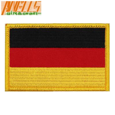 China Germany DE Flag Embroidered Iron-on Patch Military Tactical Morale Shoulder Applique 100pcs MOQ for sale