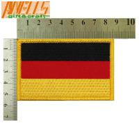 China Germany DE Flag Embroidered Iron-on Patch Military Tactical Morale Shoulder Applique 100pcs MOQ for sale