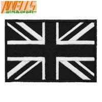 China Custom Embroidered British Union Jack Patch UK England Flag Tactical Morale Hook Loop 100 Pcs MOQ for sale