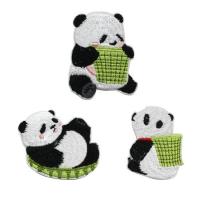 China Custom Iron On Embroidery Patch Cute Cartoon Panda 7C for Jacket Clothing 5cm for sale