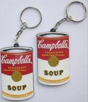 China Custom 2D Soft PVC Keychain Flexible Rubber Promotional Gift PMS Color 100pcs for sale
