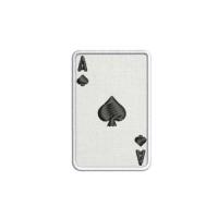 China Custom Embroidered Ace of Hearts Patch Vegas Poker Blackjack Iron On 50pcs for sale