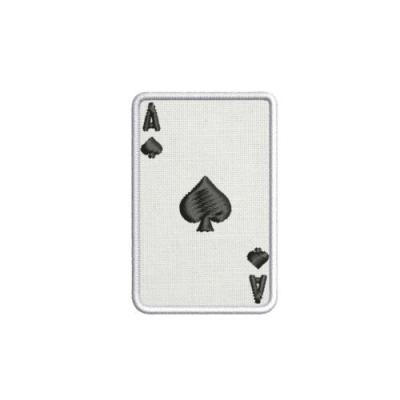 China Custom Embroidered Ace of Hearts Patch Vegas Poker Blackjack Iron On 50pcs for sale