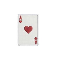 China Custom Embroidered Ace of Hearts Patch Vegas Poker Blackjack Iron On 50pcs for sale