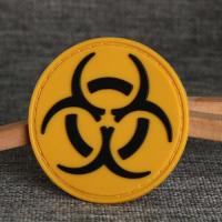 China Custom 3D Rubber PVC Biohazard Nuclear Radiation Warning Patch 50mm for sale
