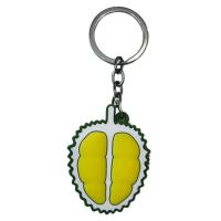 China Custom 3D Soft PVC Rubber Keychain Durian Shape Promotional Gift 2D 3D Logo for sale