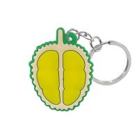 China Custom 3D Soft PVC Rubber Keychain Durian Shape Promotional Gift 2D 3D Logo for sale