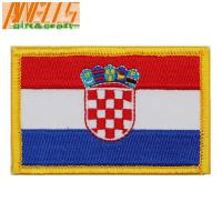 China Croatia Flag Embroidered Patch Iron On Sew On Military Tactical Emblem 100 Pcs MOQ for sale