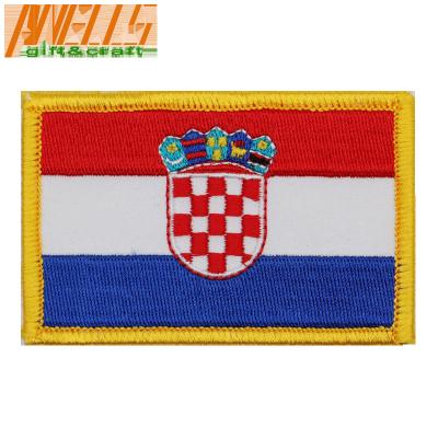 China Croatia Flag Embroidered Patch Iron On Sew On Military Tactical Emblem 100 Pcs MOQ for sale