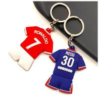 China Custom PMS Color PVC Keychain Pendant Football Jersey Type 2D 3D Soft PVC Key Ring for sale