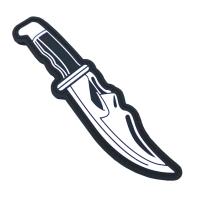 China Custom Skull Knife Rubber Morale PVC Patch Pantone Color Hook Backing for sale