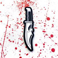China Custom Skull Knife Rubber Morale PVC Patch Pantone Color Hook Backing for sale