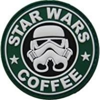 China 3D Custom PVC Military Patch Army Green Star Wars Coffee Design 5x5 cm for sale