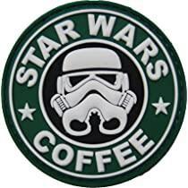 China 3D Custom PVC Military Patch Army Green Star Wars Coffee Design 5x5 cm for sale