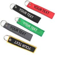 China Embroidery Text Custom Car Keychains Personalised Keychain For Car And Motor for sale