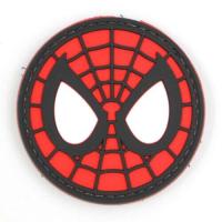China Spiderman Eyes Head Morale PVC Patch Hook And Loop Reflective Patches for sale