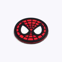 China Spiderman Eyes Head Morale PVC Patch Hook And Loop Reflective Patches for sale
