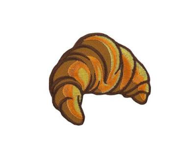 China Custom Kawaii Croissant Iron On Embroidery Patch Badge Twill Fabric 100 Pcs MOQ for sale