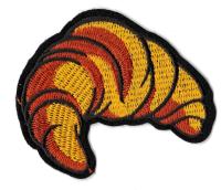 China Custom Kawaii Croissant Iron On Embroidery Patch Badge Twill Fabric 100 Pcs MOQ for sale