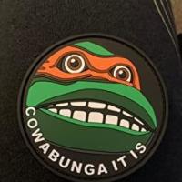 China Custom PVC Hook and Loop Patch Cowabunga It Is Sew On Embroidered Morale Patch 3D Rubber for sale