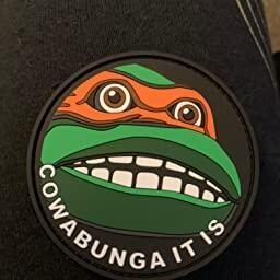 China Custom PVC Hook and Loop Patch Cowabunga It Is Sew On Embroidered Morale Patch 3D Rubber for sale