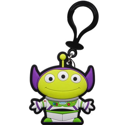 China Custom Soft PVC Keychain Toy Story Alien Buzz Lightyear 3D Rubber Keychain 5cm for sale