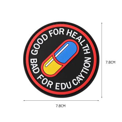 China Custom PVC Medicine Pill Patches with Hook and Loop Backing for Jackets 3D Molded Badge for sale