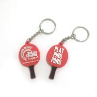 China Custom Rubber PVC Keychain Ping Pong Paddle Table Tennis Shape for sale