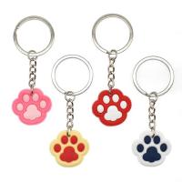China Custom Soft PVC Keychain Creative Dog Cat Paw Silicone Car Accessories 3D for sale